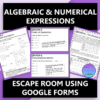 Algebraic Expressions Digital Escape Room - Absolute Algebra
